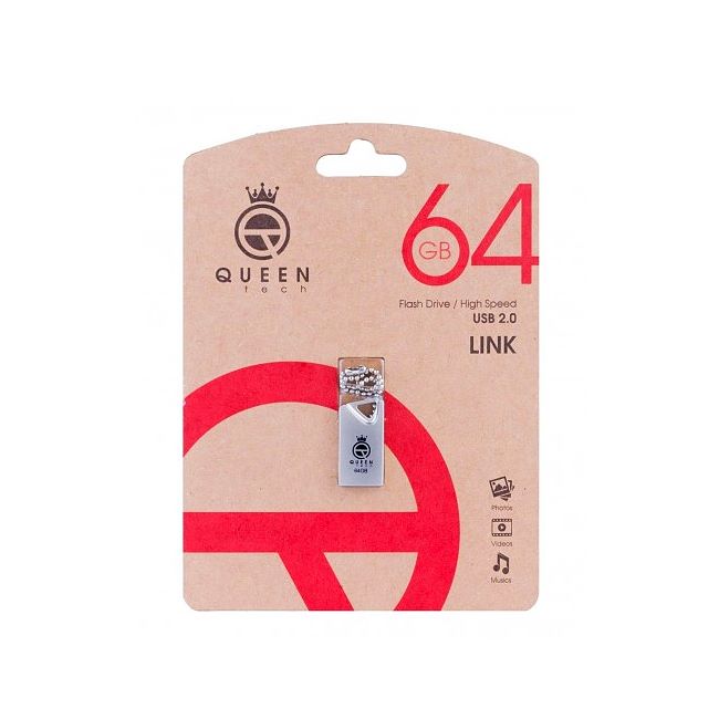 فلش مموری 64 گیگ کویین تک (گارانتی مادام العمر) Queen Tech LINK USB2.0 Flash Memory 64GB ...